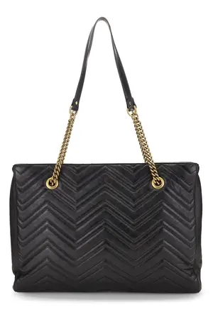 Gucci Leather Gg Marmont Flat Chain Tote