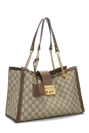 Gucci Gg Supreme Canvas Padlock Shoulder Bag