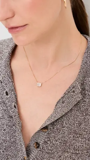 Shashi Emerald Baguette Necklace