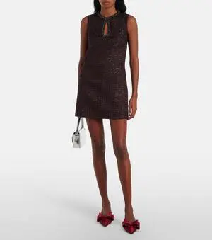 SELF-PORTRAIT Sequined Tweed Mini Dress