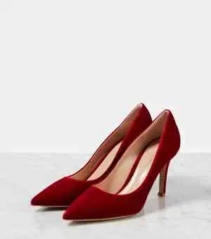 GIANVITO ROSSI 85 Velvet Pumps - Red
