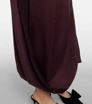 Erdem Draped Satin Midi Dress