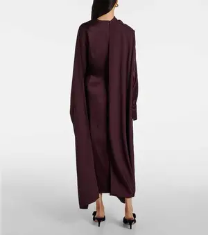 Erdem Draped Satin Midi Dress