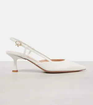 GIANVITO ROSSI Leather Slingback Pumps - White