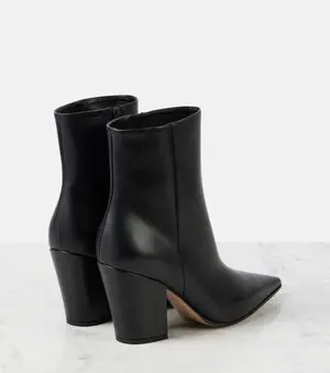 GIANVITO ROSSI Keinna 85 Leather Ankle Boots - Black