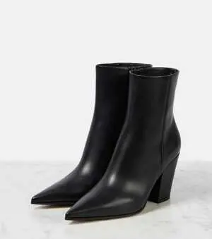 GIANVITO ROSSI Keinna 85 Leather Ankle Boots - Black