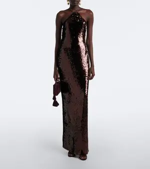 Magda Butrym Sequin Gown - Brown