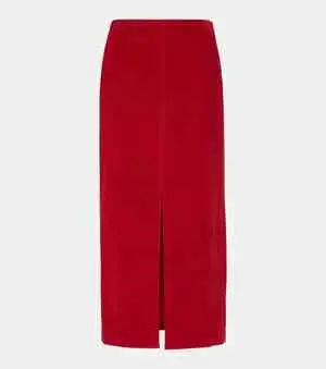 Brunello Cucinelli Cotton Midi Skirt - Red