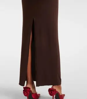 Magda Butrym Floral-appliqué Maxi Dress - Brown