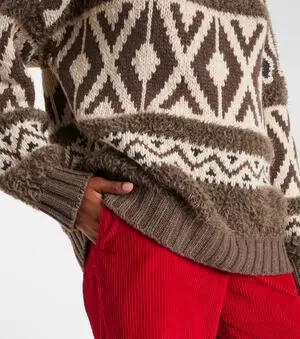 Brunello Cucinelli Jacquard Wool Turtleneck Sweater - Multicoloured