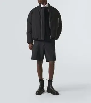 JIL SANDER Oversized Gabardine Down Jacket - Black