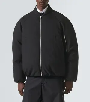 JIL SANDER Oversized Gabardine Down Jacket - Black
