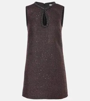 Metallic Tweed Mini Dresses