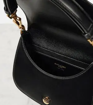 Saint Laurent Voltaire Leather Shoulder Bag - Black