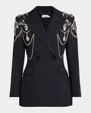 Simkhai SIMKHAI Getty Crystal-Embellished Blazer - Black