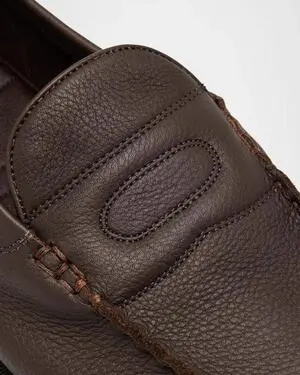 John Lobb John Lobb Pace Grained Leather Penny Loafers Dark Brown