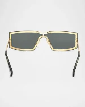 Max Mara Metal Rectangle Sunglasses - Srgldgrn