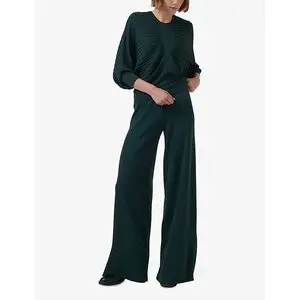 LEEM High-rise Wide-leg Knitted Trousers