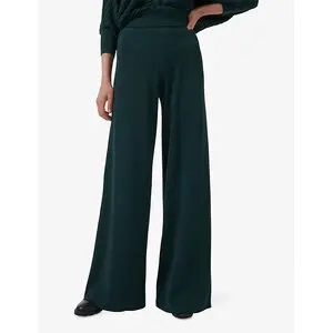 LEEM High-rise Wide-leg Knitted Trousers