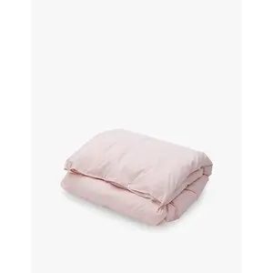 TEKLA Percale Stripe-pattern Cotton Duvet Cover King Petal Pink
