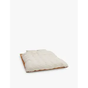 TEKLA Percale Stripe-pattern Cotton Duvet Cover - Winter White