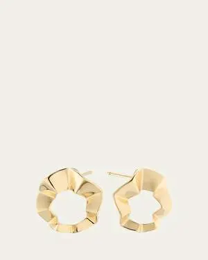 Lana Jewelry 14k Yellow Geometric Crinkle Stud Earrings