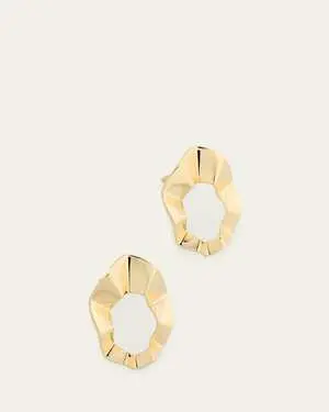 Lana Jewelry 14k Yellow Geometric Crinkle Stud Earrings