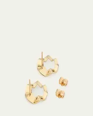 Lana Jewelry 14k Yellow Geometric Crinkle Stud Earrings