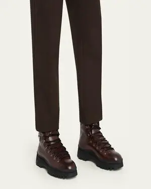 Prada Brixxen Leather Ankle Boots - Brown