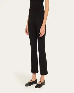 HIGH SPORT Cropped Kick Flare Pants - Black
