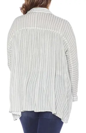 SLINK JEANS Stripe High-low Top