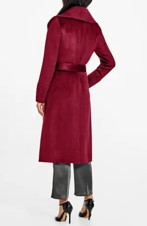 Sentaler Shawl Collar Alpaca & Wool-blend Wrap Coat - Bordeaux