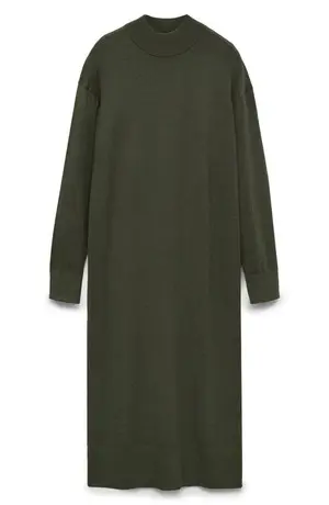 Mango Mock Neck Long-sleeve Sweater Dress