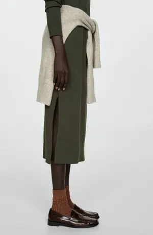 Mango Mock Neck Long-sleeve Sweater Dress