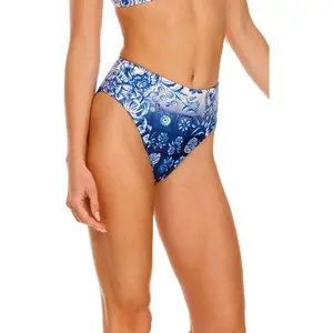 Agua Bendita Penelope Azure High Waist Bikini Bottoms - Blue Multi