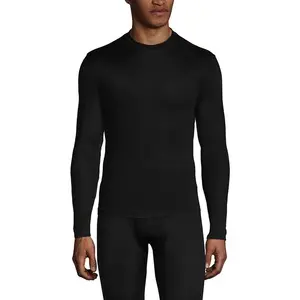 LANDS' END Silk Long Underwear Crew Neck - Black