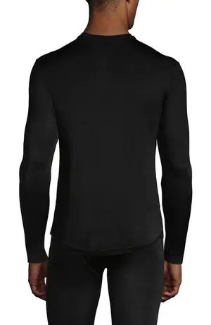 LANDS' END Silk Long Underwear Crew Neck - Black