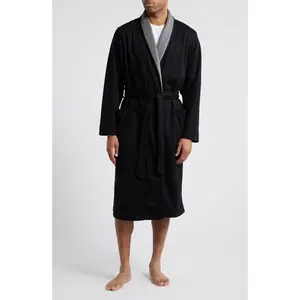 Nordstrom Essential Fleece Lined Robe - Black