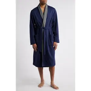 Nordstrom Essential Fleece Lined Robe - Navy Peacoat