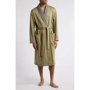 Nordstrom Essential Fleece Lined Robe Olive Aloe