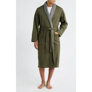 Nordstrom Essential Fleece Lined Robe - Olive Night