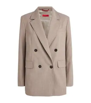 Max & Co. Double-breasted Virgin Wool Blazer - Beige