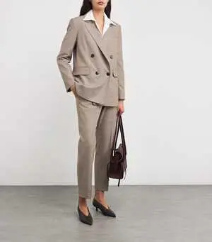 Max & Co. Double-breasted Virgin Wool Blazer - Beige