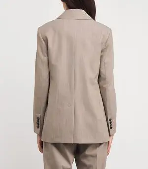 Max & Co. Double-breasted Virgin Wool Blazer - Beige