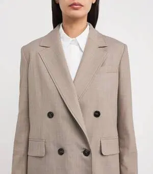 Max & Co. Double-breasted Virgin Wool Blazer - Beige