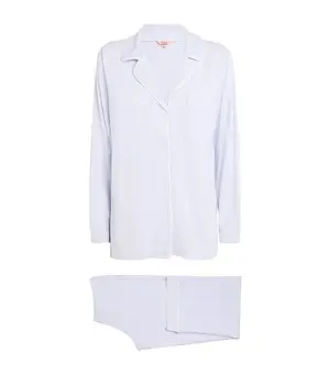 Eberjey Gisele Long Piped Pyjama Set - Blue