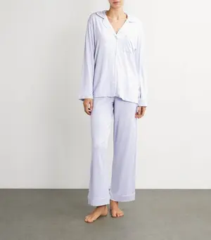 Eberjey Gisele Long Piped Pyjama Set - Blue