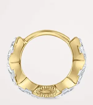 MARIA TASH Invisible Set Diamond Marquise Eternity Single Hoop Earring - Gold