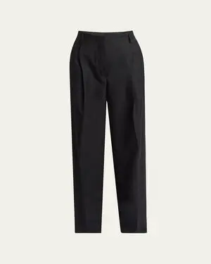 Dries Van Noten Dries Van Noten Porter Straight Leg Wool Pants - Black