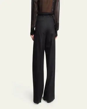 Dries Van Noten Porter Straight Leg Wool Pants